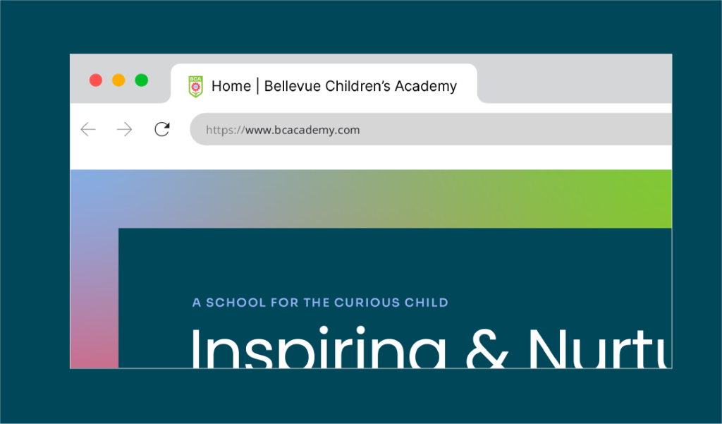 School Logo - Bellevue Children's Academy - Creative Chameleon Studio